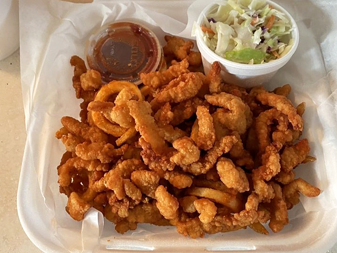 These clam strips aren't playing around. Crispy, tender, and abundant&mdash;like ocean confetti celebrating in your mouth.