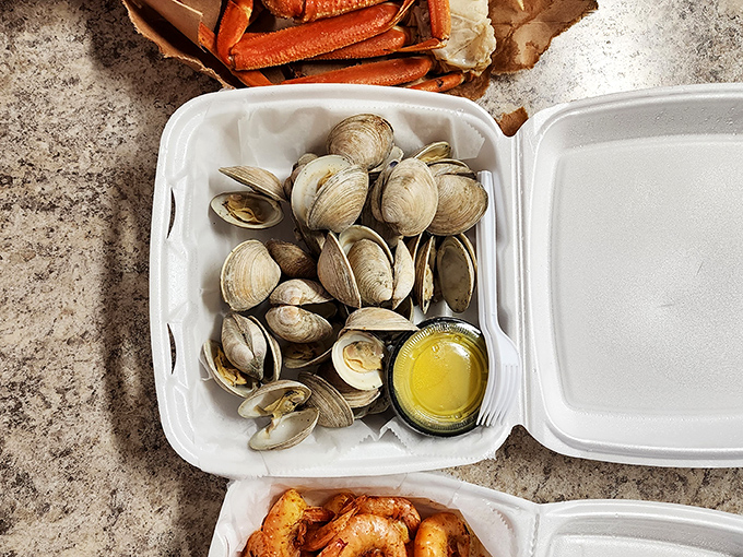 These steamed clams look like they were plucked from the ocean this morning&mdash;because they probably were. Seafood doesn't get fresher unless you're wearing waders.