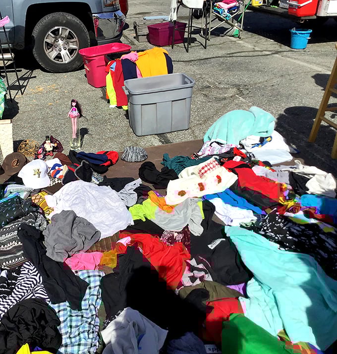 The clothing "department" where fashion rules are delightfully suspended. Somewhere in this textile treasure hunt lies your next favorite t-shirt.