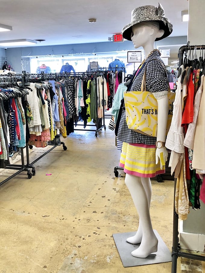 This mannequin isn't just modeling clothes; she's showcasing an entire lifestyle that says "Yes, I found this amazing outfit for less than dinner last night."
