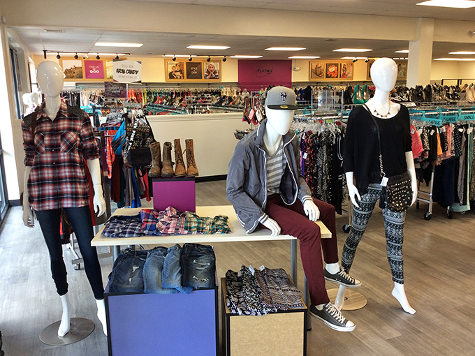 Mannequins modeling curated looks that whisper, "Yes, this entire outfit costs less than that fancy coffee drink you've been ordering all week."