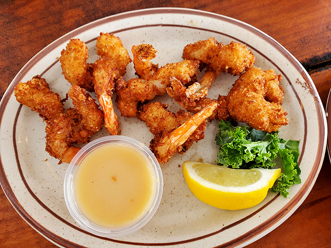Coconut shrimp that could convert non-seafood eaters. The crispy exterior gives way to plump shrimp in a textural tango that never disappoints.