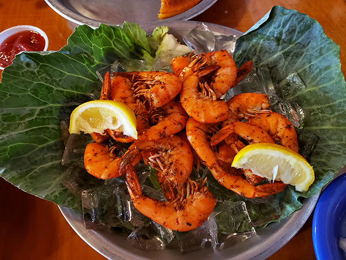 Gulf shrimp served on a bed of ice with lemon wedges&mdash;nature's perfect appetizer. Simple, elegant, and requiring absolutely zero improvement from human intervention.