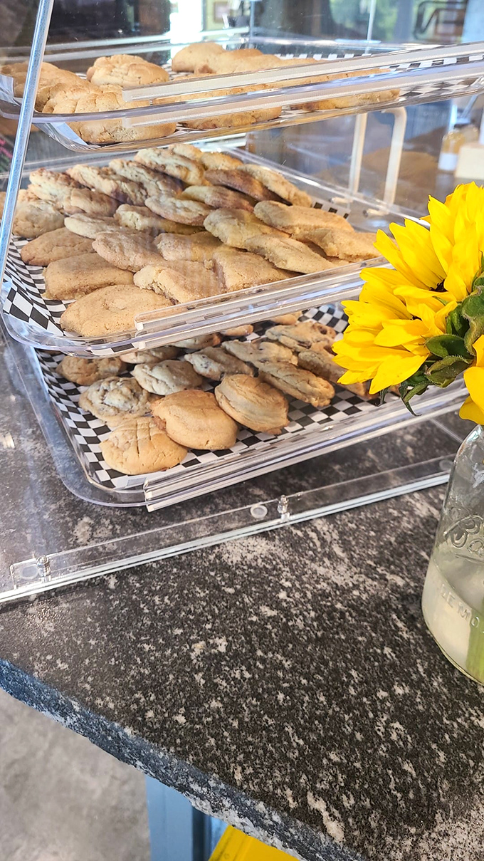 Cookie displays like this are why diets were invented to be broken. That sunflower knows what's up&mdash;it's facing the real sunshine in the room.