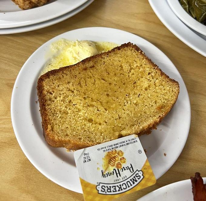 That golden cornbread looks like sunshine on a plate, promising the kind of comfort only homemade goodness delivers.