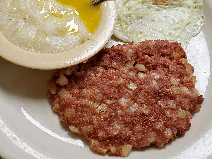 Crispy corned beef hash with eggs&mdash;the kind of breakfast that makes you wonder why you'd ever waste time on a green smoothie.