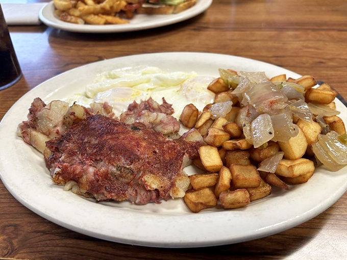 Breakfast of champions &ndash; crispy hash browns, eggs, and meat that fuel Indianapolis from construction workers to corporate executives alike.