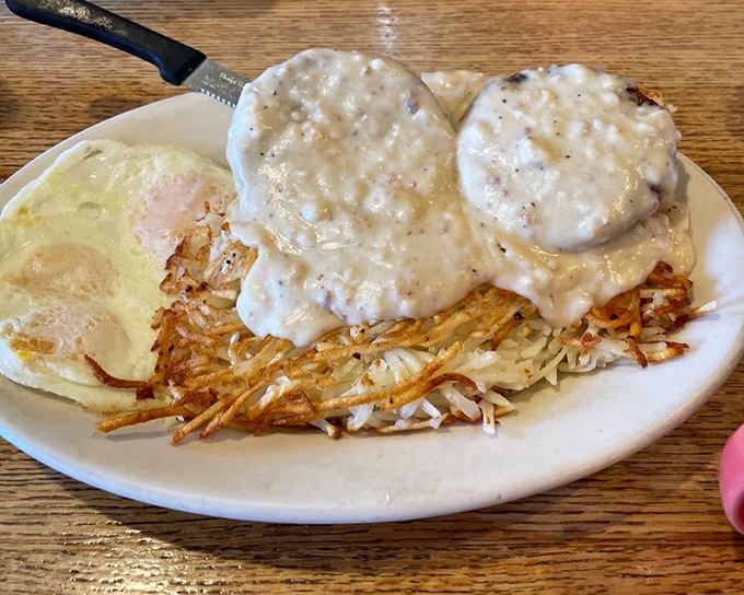 When country gravy meets biscuits, it's not just breakfast&mdash;it's a spiritual experience that makes you want to hug the chef and buy a rocking chair.