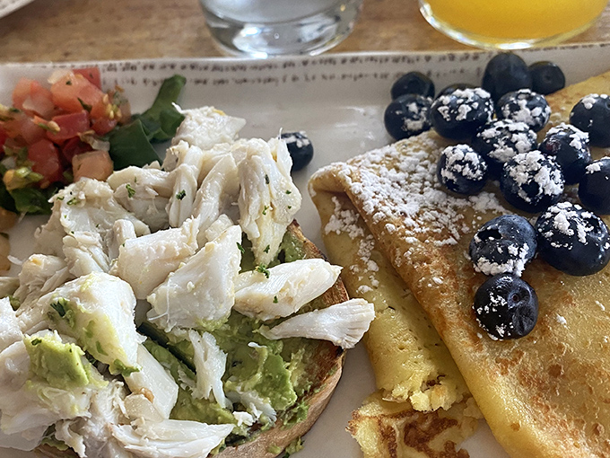 The avocado toast and French toast combo plate&mdash;when you can't decide between savory and sweet, why should you have to?