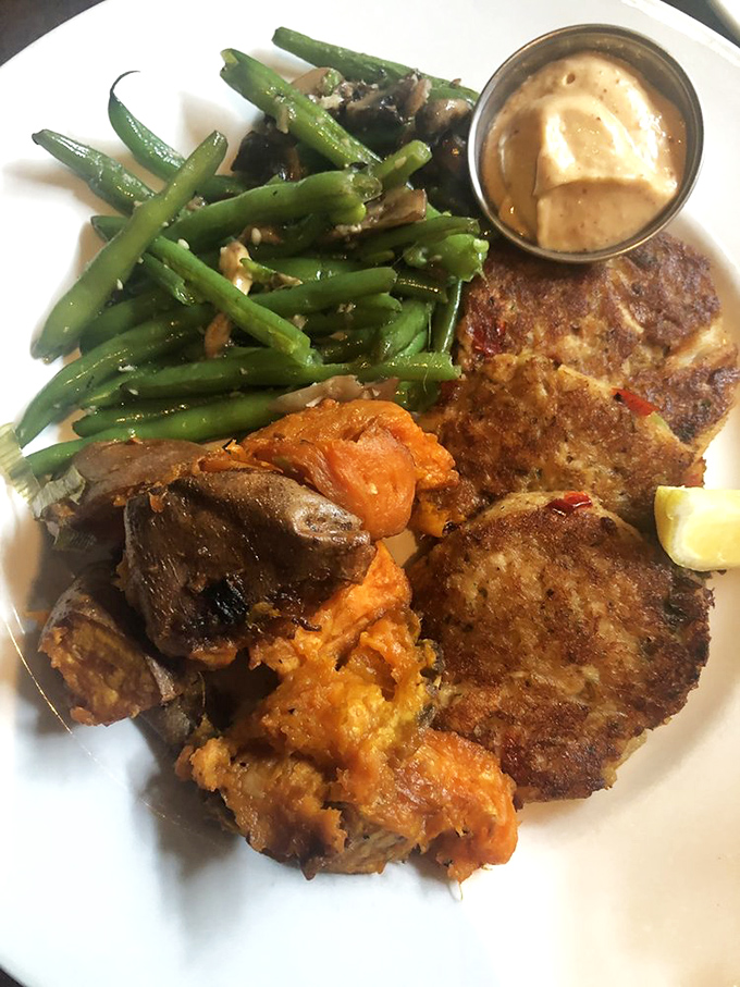 When crab cakes and green beans share a plate, it's not just dinner—it's evidence that sometimes life really is good.