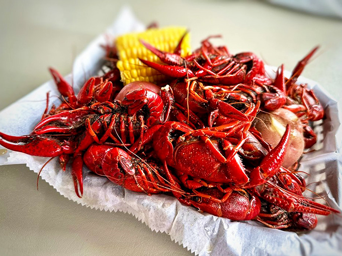 Crawfish so red and inviting, they practically beg you to roll up your sleeves and dive in headfirst.