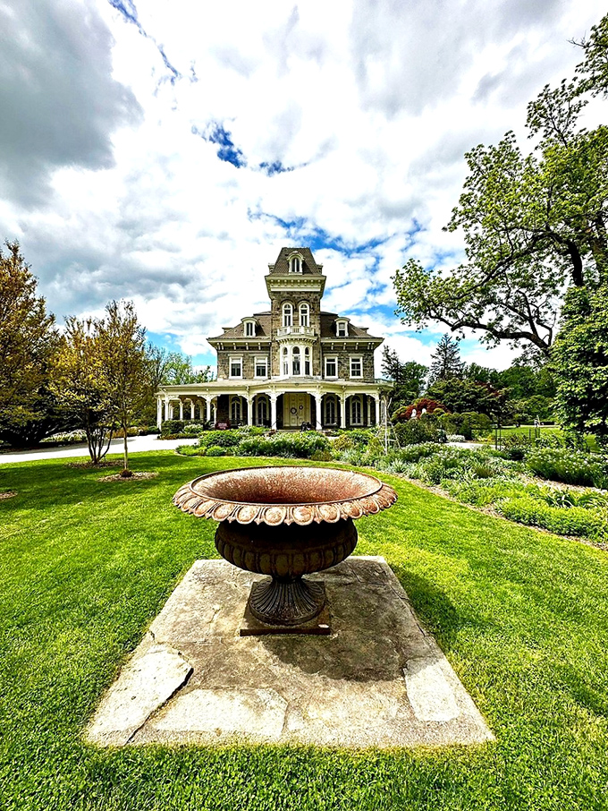 Victorian grandeur meets botanical paradise. This mansion has better curb appeal than anything you'll find on those home renovation shows.