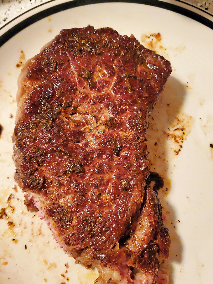 A Delmonico steak with a sear so beautiful it deserves its own Instagram account. This is beef that means business.