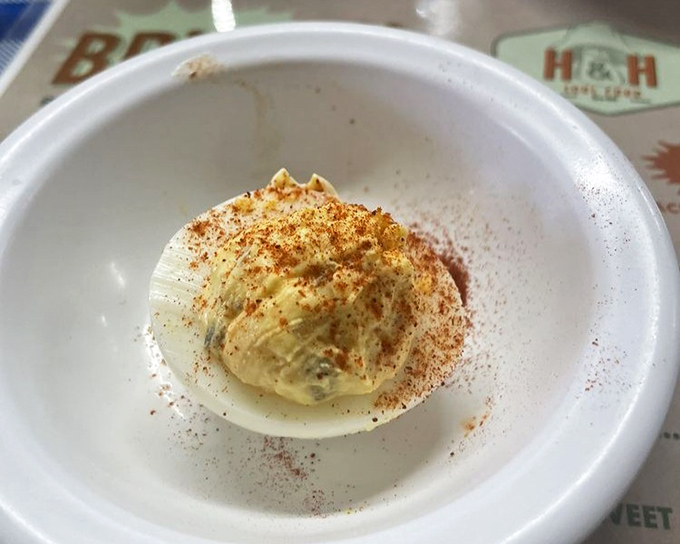 Not just any deviled egg, but a Southern diplomat spreading goodwill with each perfectly seasoned, paprika-dusted bite.