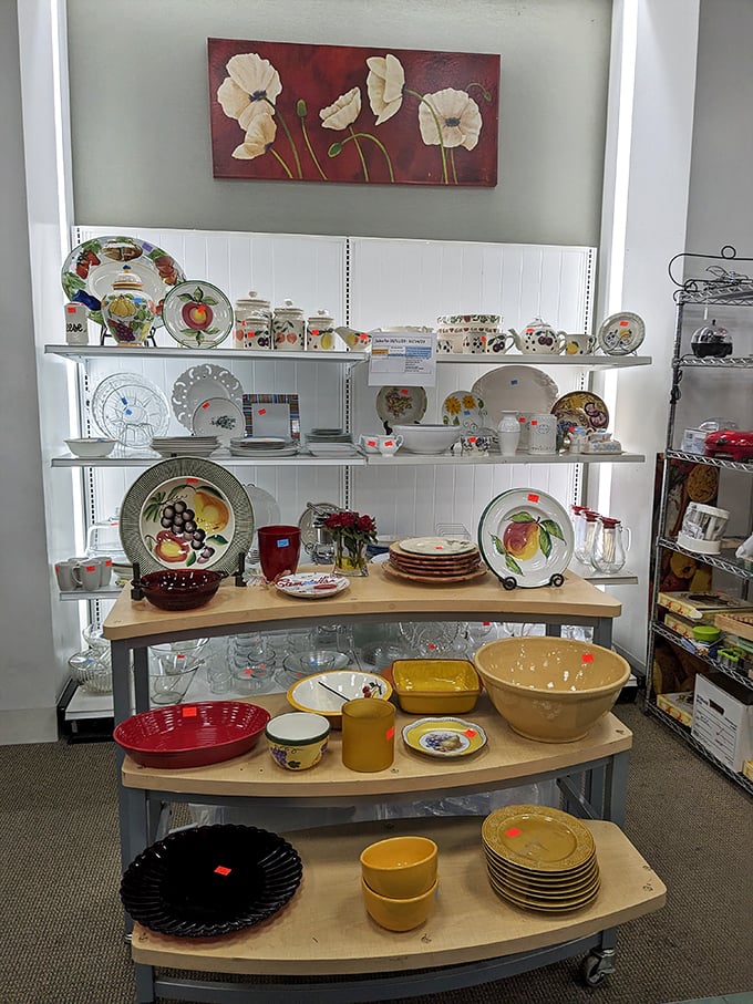 Dish-covery zone! These colorful plates and serving pieces are ready for their second act in your kitchen drama.