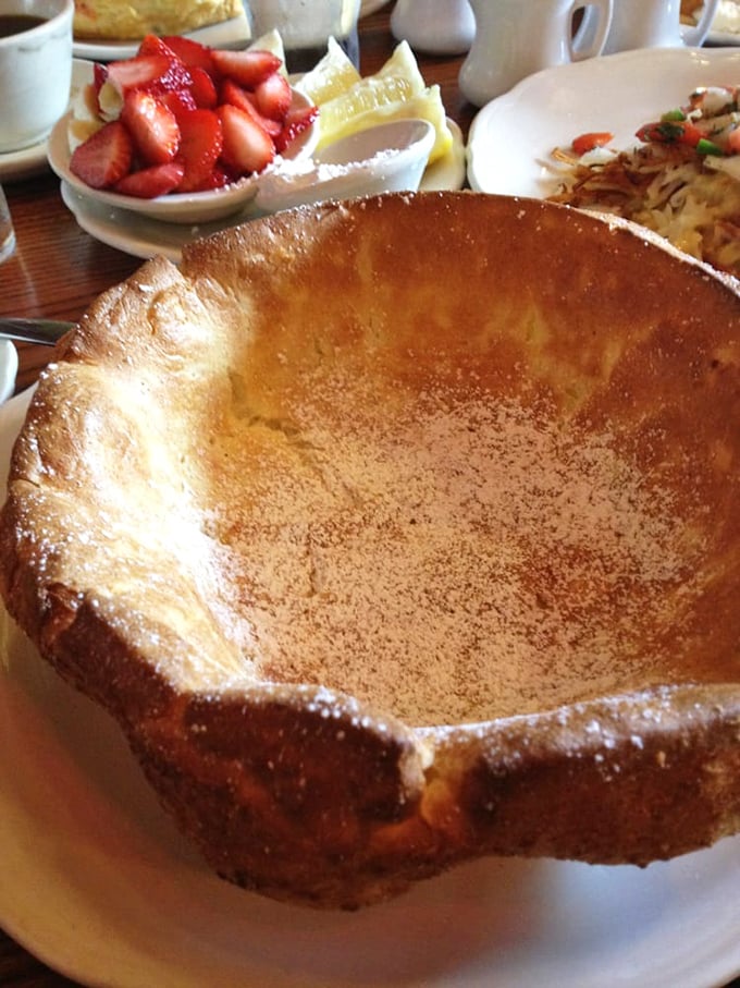 The Dutch Baby arrives like a crater on your plate &ndash; a German pancake phenomenon waiting for lemon, powdered sugar, and your undivided attention.