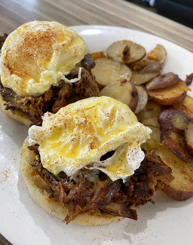 Eggs Benedict so perfectly executed, it could teach culinary schools a thing or two about brunch.