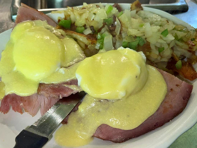 Eggs Benedict that would make a brunch snob weep with joy &ndash; that hollandaise sauce practically glows with buttery promise.