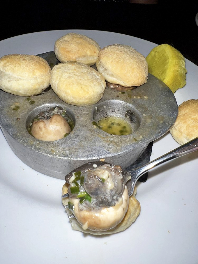 Escargot swimming in garlic butter &ndash; proof that good things come to those who venture beyond beef.