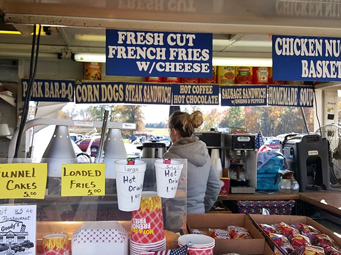 The food counter where calories don't count because you're walking so much (that's the story, anyway).