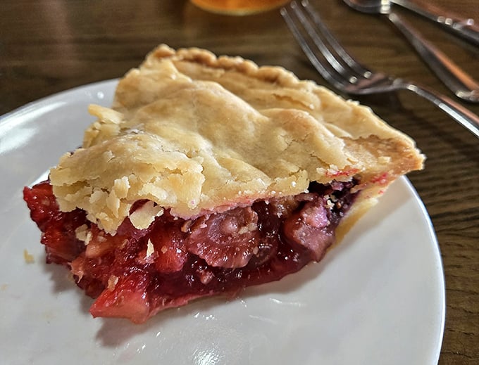 Berry pie so perfect it makes you wonder if someone's grandma is hiding in the kitchen, rolling dough.