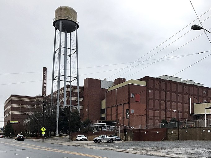 The former American Tobacco Company complex and water tower&mdash;where Reidsville's economic engine once hummed with activity&mdash;now stands as an industrial cathedral.