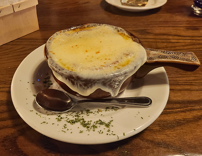 French onion soup that's achieved the perfect cheese-to-broth ratio&mdash;the culinary equivalent of finding the last parking spot at the mall during holiday season.