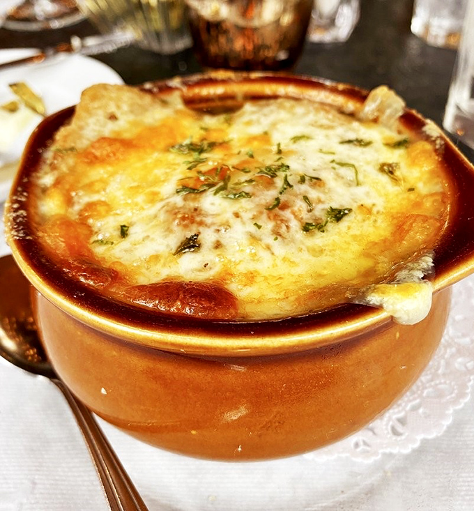 French onion soup that's more cheese than bowl. When the stretchy pull reaches your spoon, you've officially been initiated into the Waller's experience.