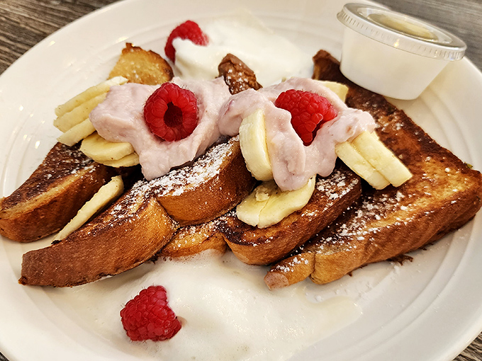 French toast that makes you question all other breakfasts&mdash;topped with fresh berries and bananas that practically sing on the plate.