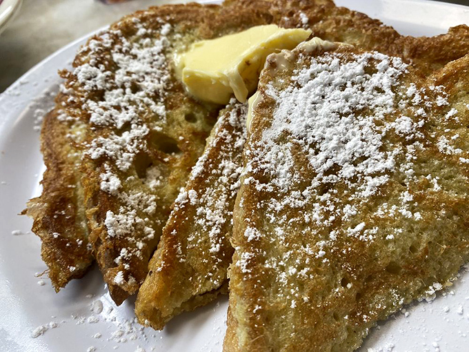 French toast that's dressed for success with a dusting of powdered sugar&mdash;breakfast's answer to formalwear.