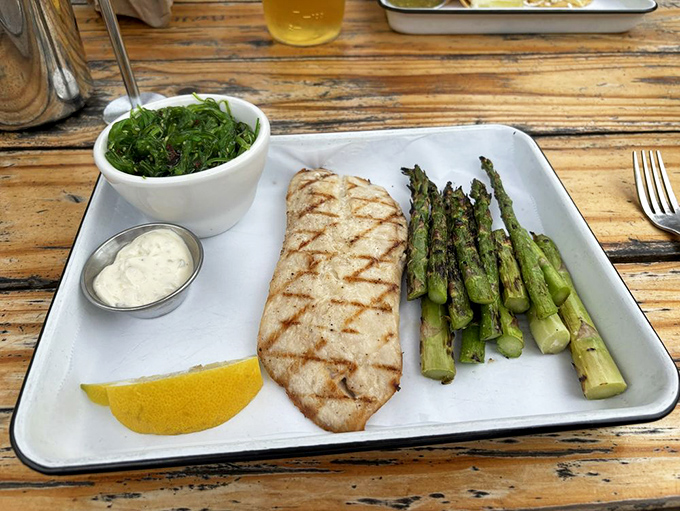 Simplicity at its finest&mdash;perfectly grilled fish with charred asparagus proves that when ingredients are this fresh, less is definitely more.