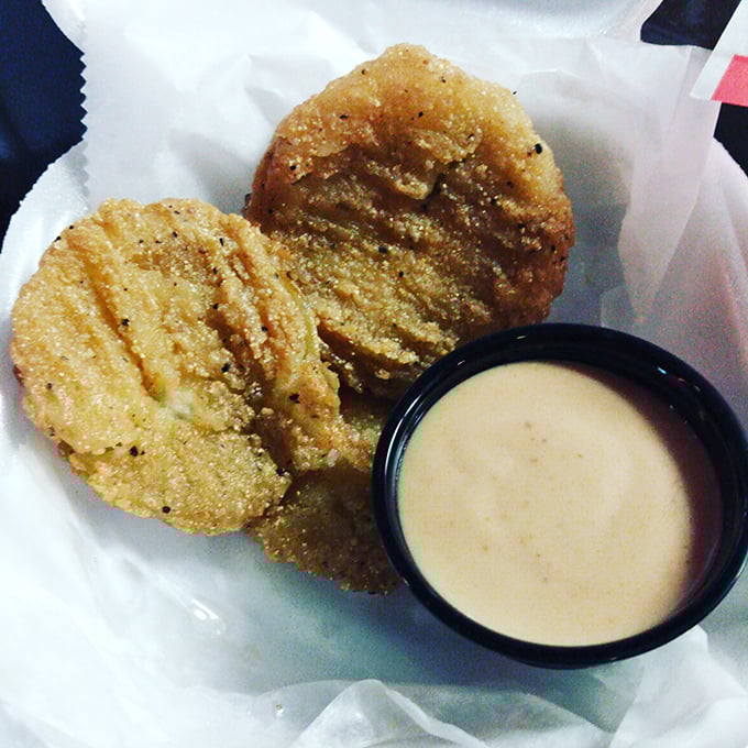 Fried green tomatoes that would make Fannie Flagg proud &ndash; crispy outside, tender inside, perfect throughout.