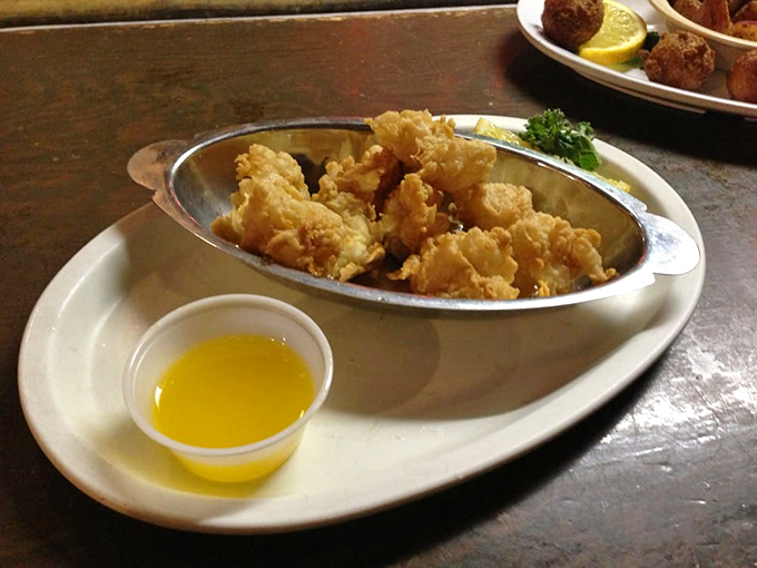 Fried lobster that makes you question why anyone would ever bother with butter. Golden-battered luxury that crunches then melts.