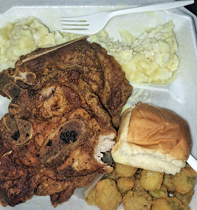 The pork chop dinner proves they're not just chicken experts&mdash;that golden-brown crust holds secrets worth investigating.