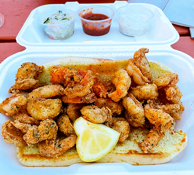 These golden fried shrimp would make Forrest Gump's Bubba weep tears of pure seafood joy.