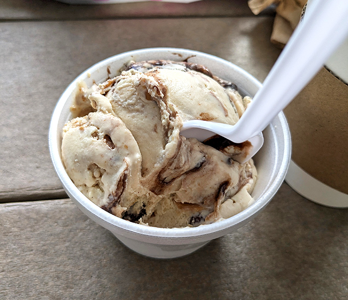 Ice cream so creamy it makes you question why you ever settled for the stuff from your grocery freezer. This isn't dessert&mdash;it's therapy in a paper cup.