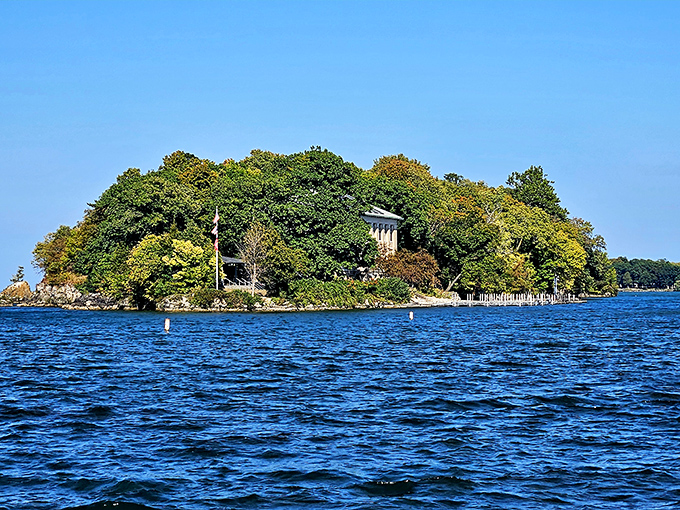 Gibraltar Island emerges from Lake Erie like a green turtle shell, creating a picture-perfect backdrop for your "wish you were here" moments.