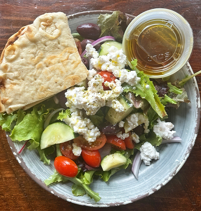 This Greek salad is what vegetables dream of becoming when they grow up. Feta, olives, and that golden olive oil dressing&mdash;a Mediterranean vacation on a plate.