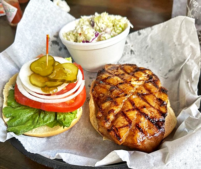 This grilled grouper sandwich looks like it's auditioning for a seafood calendar&mdash;perfectly marked, perfectly dressed, perfectly Florida.