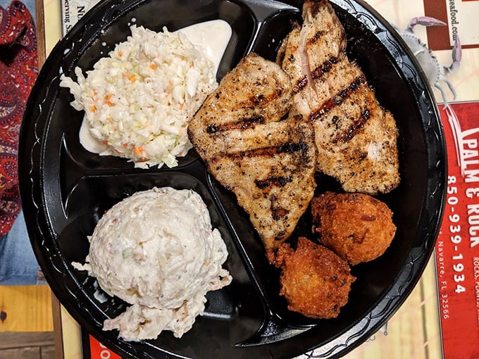 Perfectly grilled fish with all the fixings &ndash; proof that sometimes the simplest preparations let the Gulf's bounty truly shine. No Instagram filter required.