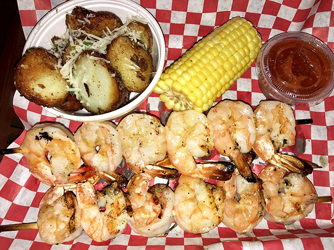Grilled shrimp that would make Forrest Gump quit the shrimping business and just eat here instead. Simple perfection on a skewer.