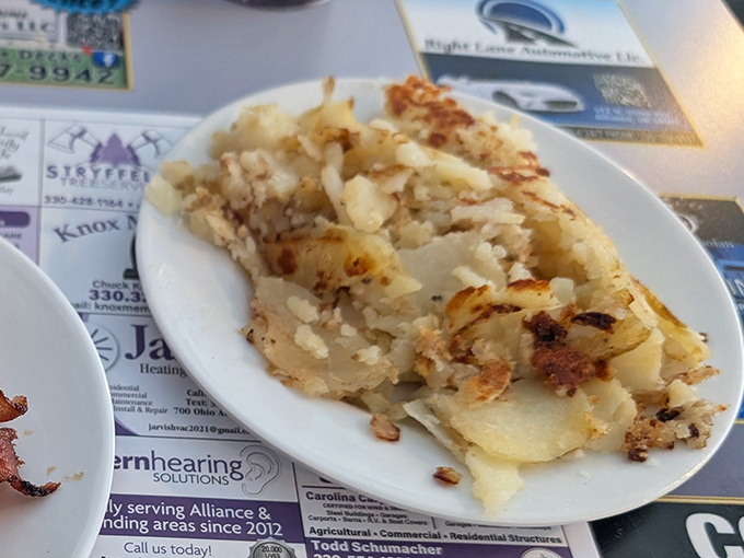 Hash browns with the perfect crisp-to-tender ratio&mdash;the unsung heroes of breakfast that Doug's treats with the respect they deserve.