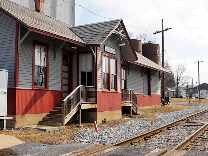 The historic train depot whispers stories of Hampstead's railroad past &ndash; when the Western Maryland Railway connected this town to the world.