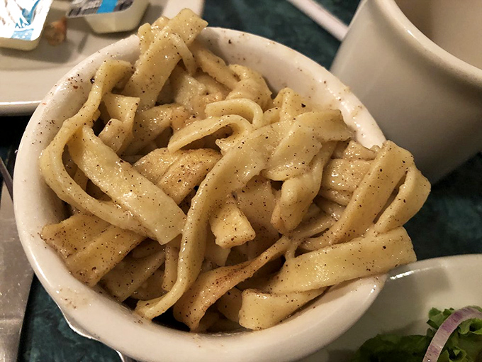 Homemade butter noodles speckled with pepper&mdash;simple yet profound, like a country song that somehow captures your entire life story.