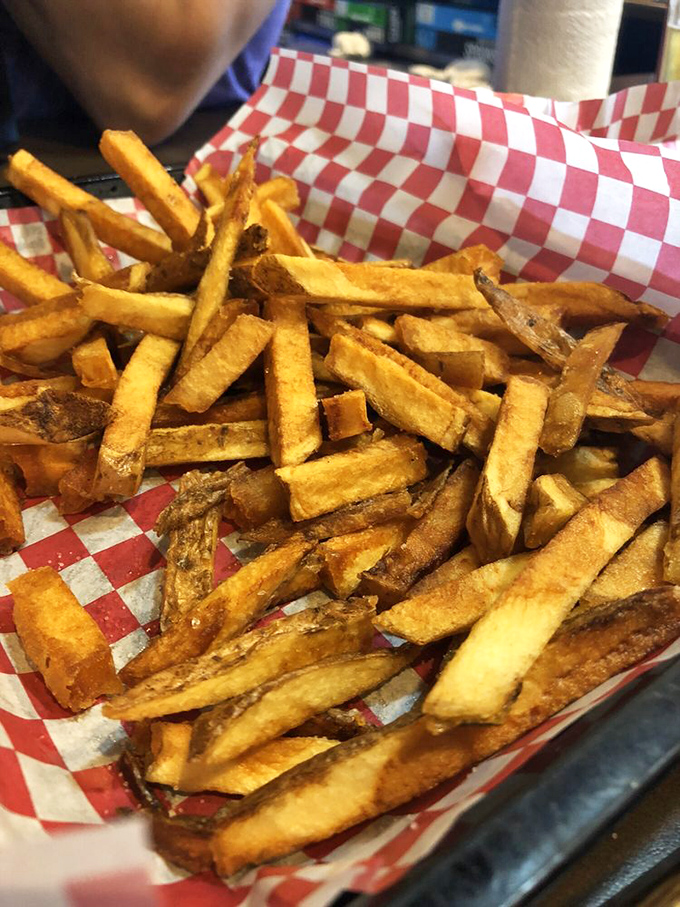 These aren't just fries; they're potato perfection. Cut thick enough to satisfy, fried golden enough to make you forget about counting calories.