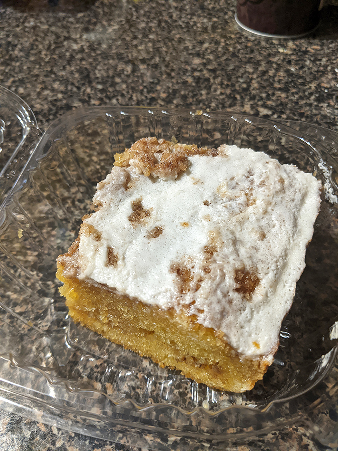This honey bun cake isn't just dessert&mdash;it's therapy in a plastic container, with a cinnamon-sugar crumb topping that would make grandmothers everywhere nod in approval.
