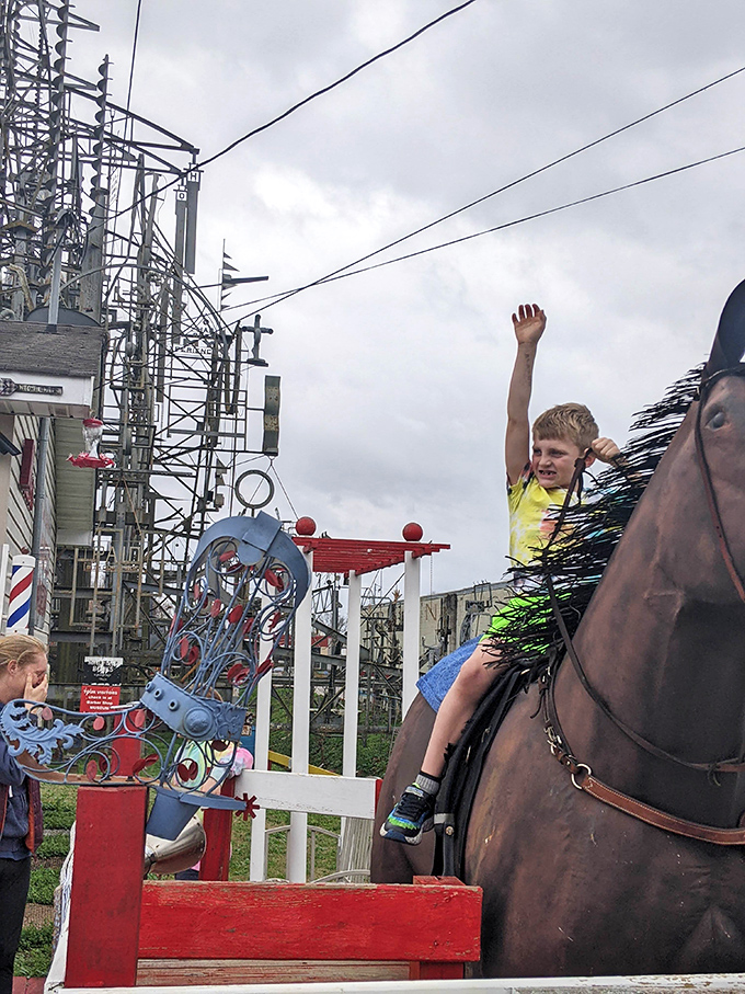 Even horses stop to appreciate the art&mdash;this young rider's enthusiasm perfectly captures the childlike wonder The Mindfield inspires.