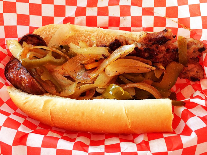 This Italian sausage with caramelized onions and peppers isn't just lunch&mdash;it's a flavor carnival where every bite brings a new delight.