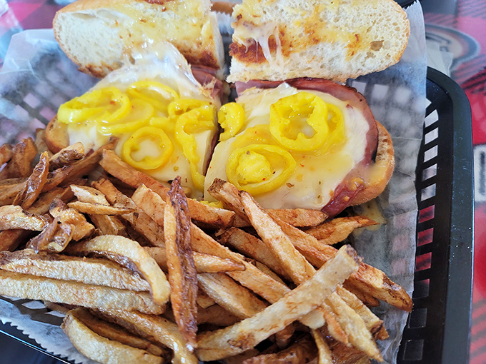 A sandwich that demands two hands and your full attention. Banana peppers add the perfect zing to this Italian masterpiece.