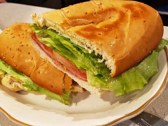 The Italian sub that puts fancy $15 downtown sandwiches to shame. Fresh, simple ingredients stacked with the precision of a master jeweler.